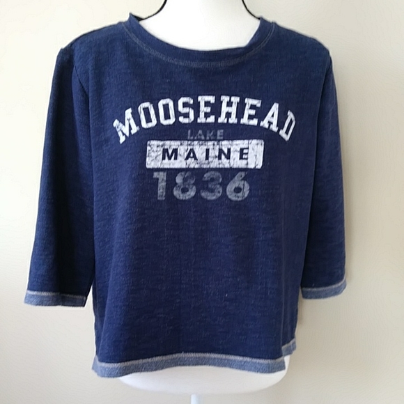 Teemax | Tops | Teemax Cropped Moosehead Lake Maine Top Medium Blue ...